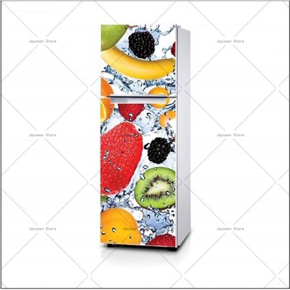 3D Graffiti Fruits Refrigerator Sticker Kitchen Waterproof Self ...