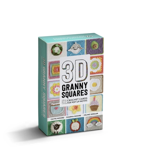 3D Granny Squares Cards: Crochet Cards for 52 Pop-Up Granny Squares ...