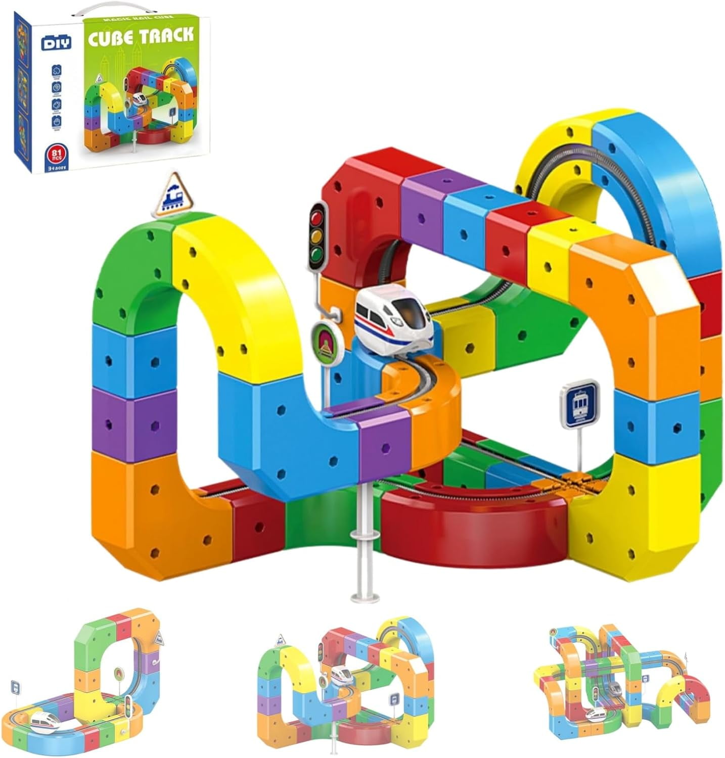 3D Gravity Defying Electric Train Set - Track Fusion Cube Building ...