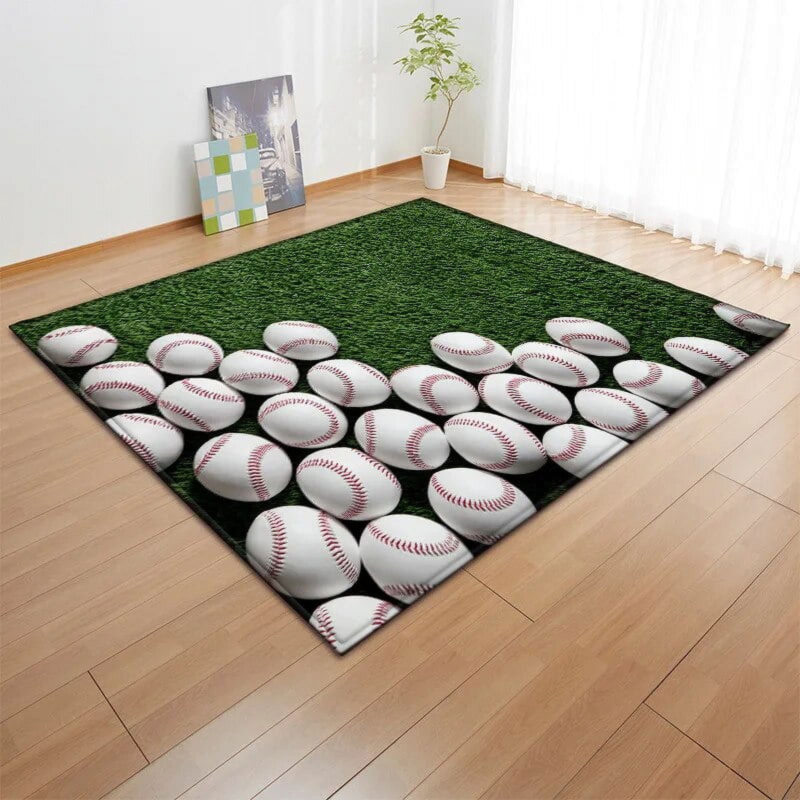 3D Green Football Carpet Kids Room Baseball Rug Field Parlor Bedroom ...