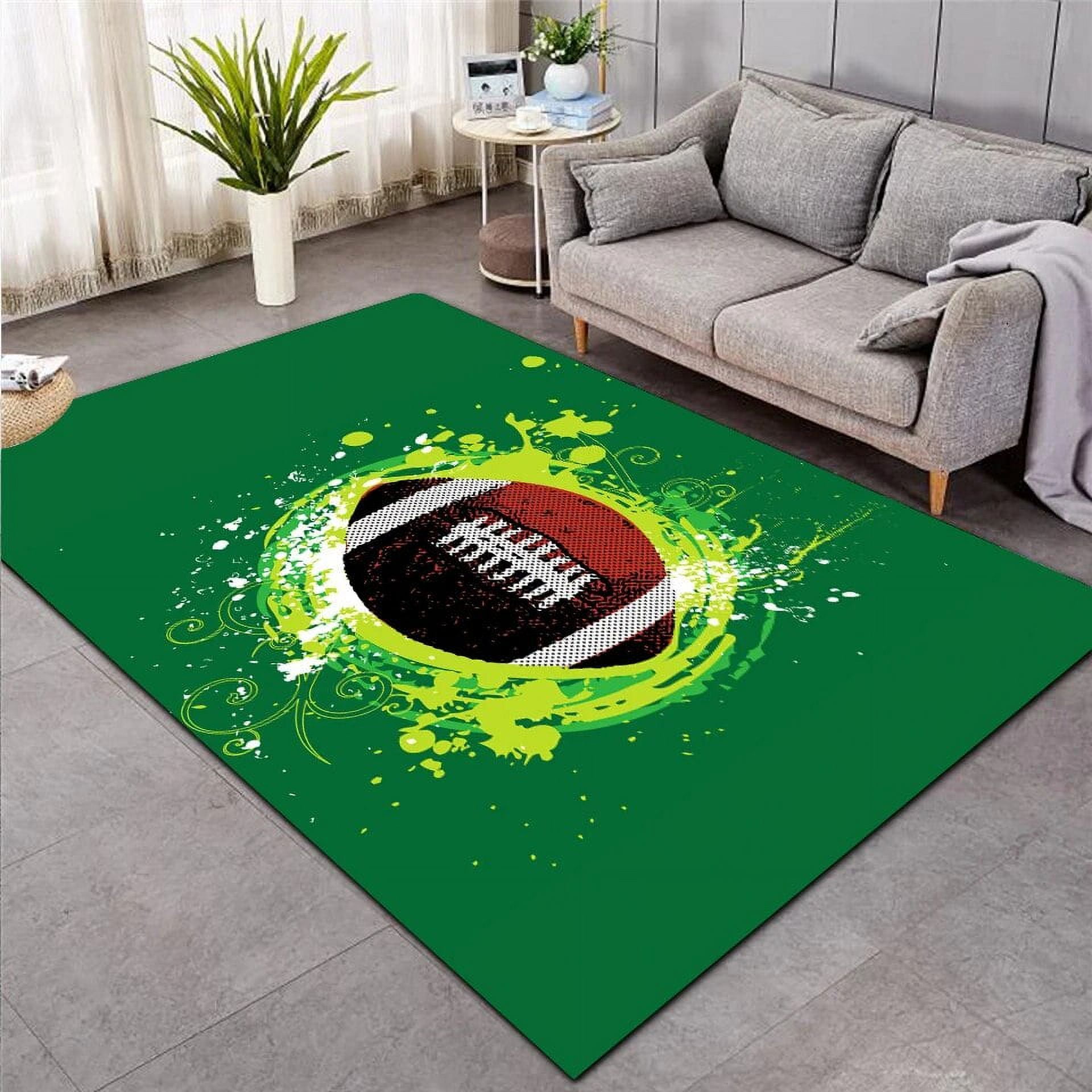 3D Green Football Carpet Kids Room Baseball Rug Field Parlor Bedroom ...