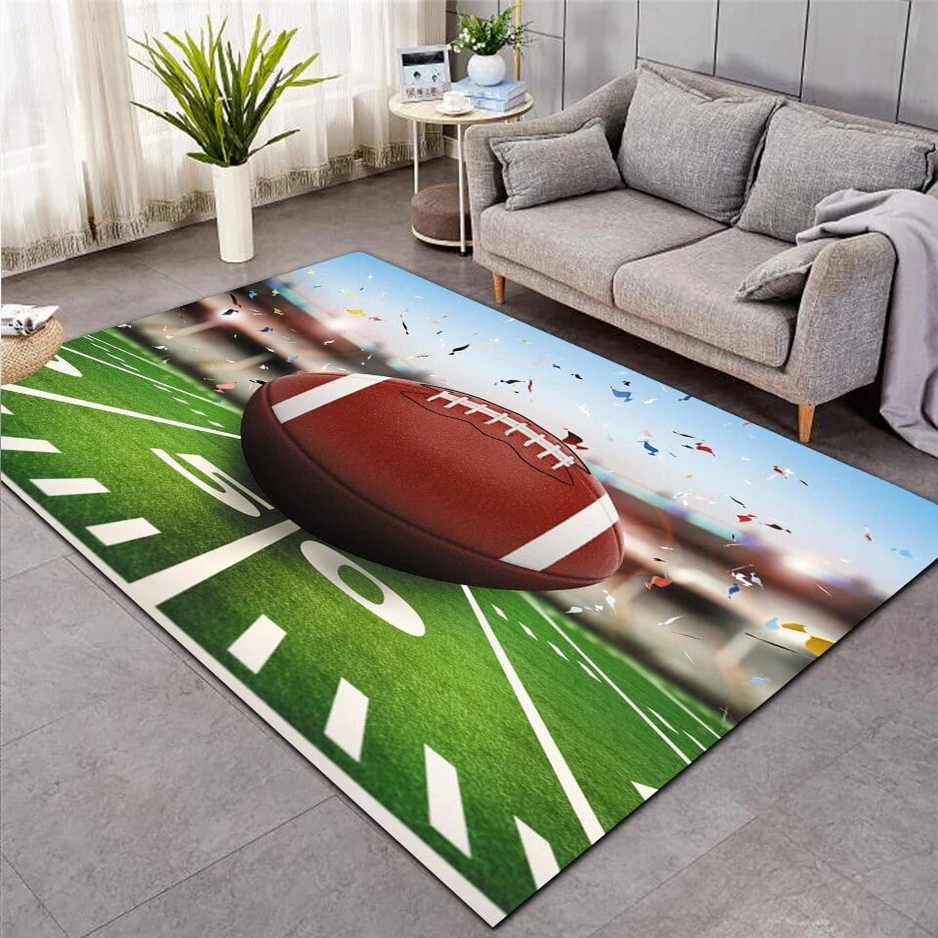 3D Green Football Carpet Kids Room Baseball Rug Field Parlor Bedroom ...