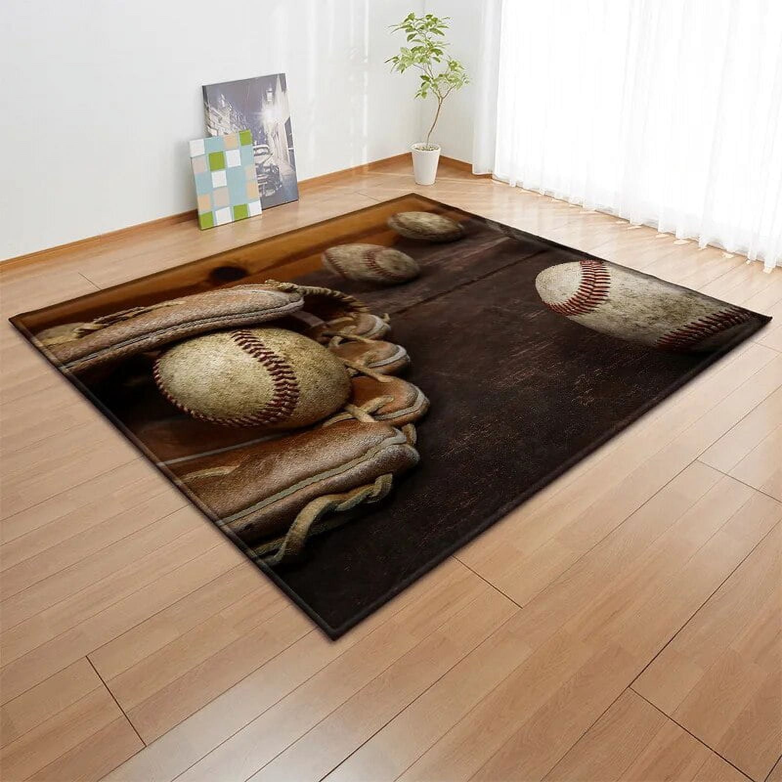 3D Green Football Carpet Kids Room Baseball Rug Field Parlor Bedroom ...