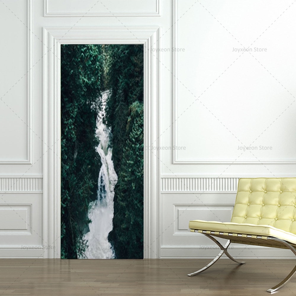 3D Green Forest Door Sticker PVC Self-Adhesive Elk Koala Animal Pattern ...