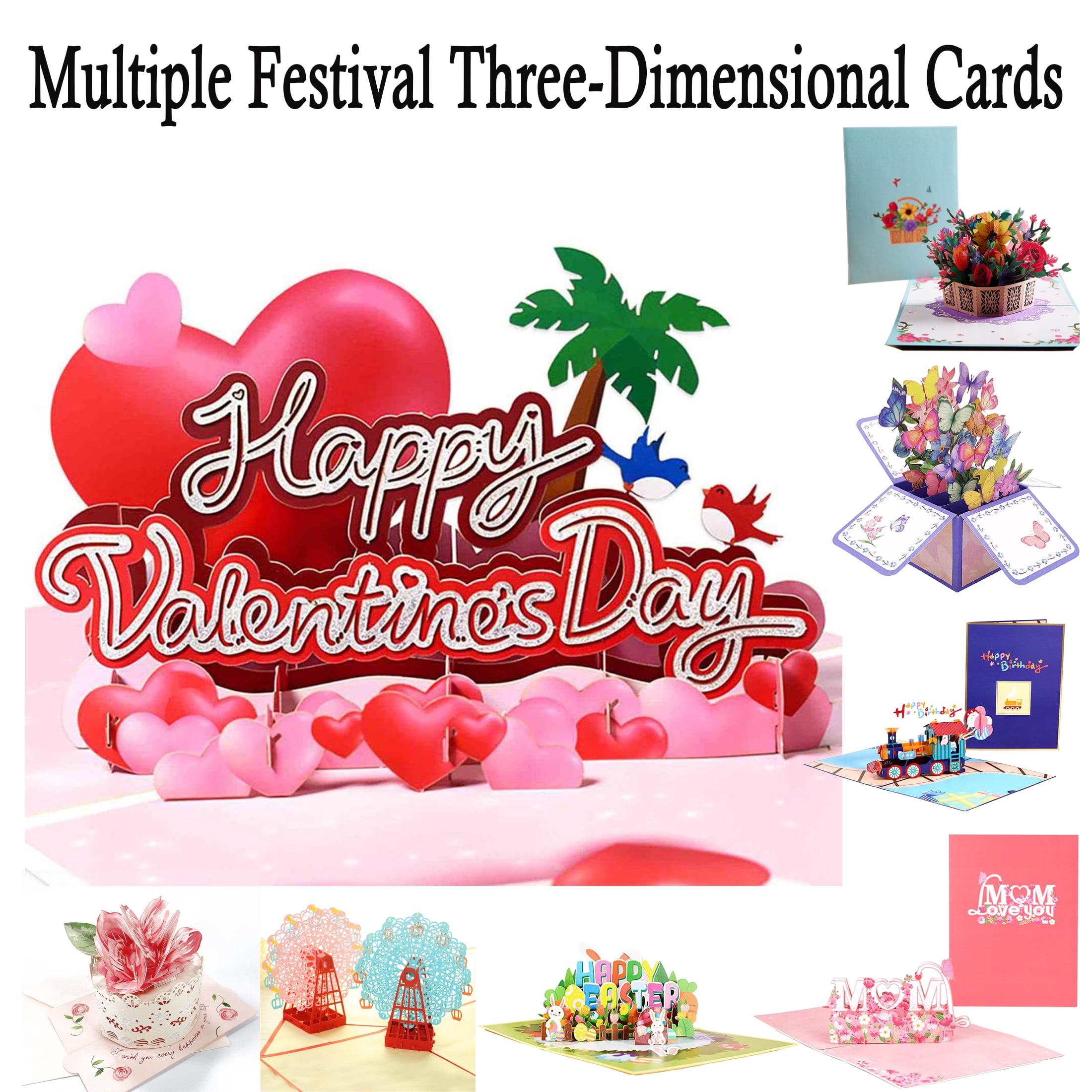3D Greeting Card Art Toy Decoration, Three-Dimensional Pop Up Greeting ...