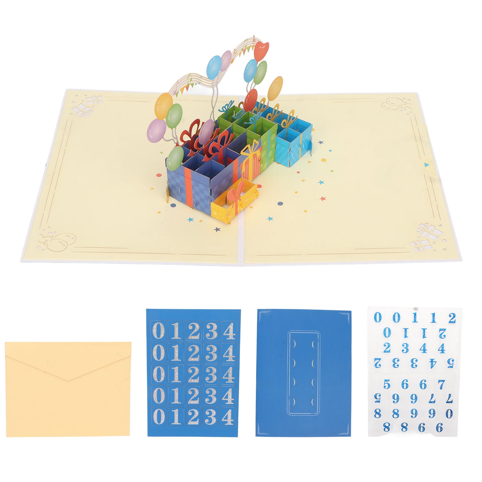 3D Greeting Card DIY Exquisite Beautiful 3D Birthday Card with Envelope ...