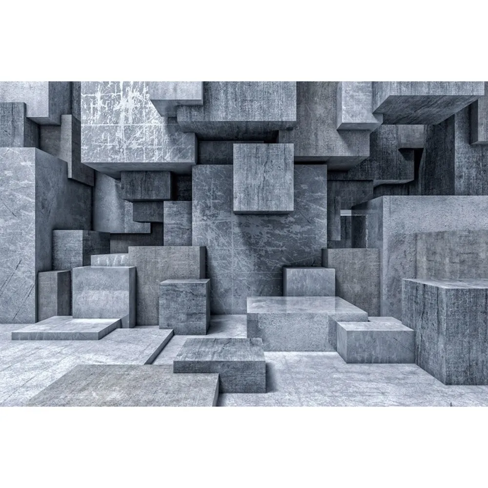 3D Grey Photo Backdrop Geometrical Cemt Marble Texture Home r ...