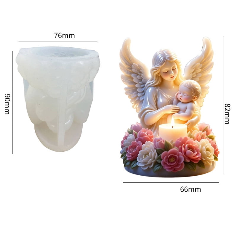 3D Guardian Angel Candle Silicone Mold - Reusable Mold for DIY Candles ...
