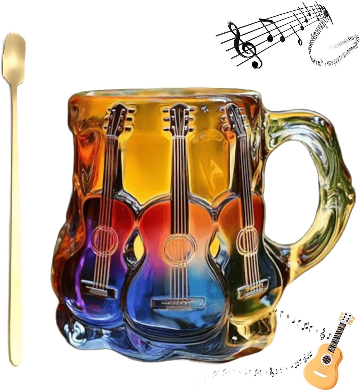 3D Guitar Design Coffee Mug, 2025 New Guitar Art Mug, Music-Themed ...