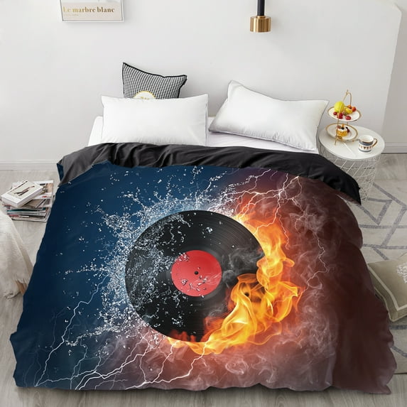 3D HD Digital Print Custom Duvet Cover ComforterQuiltBlanket case Black ...