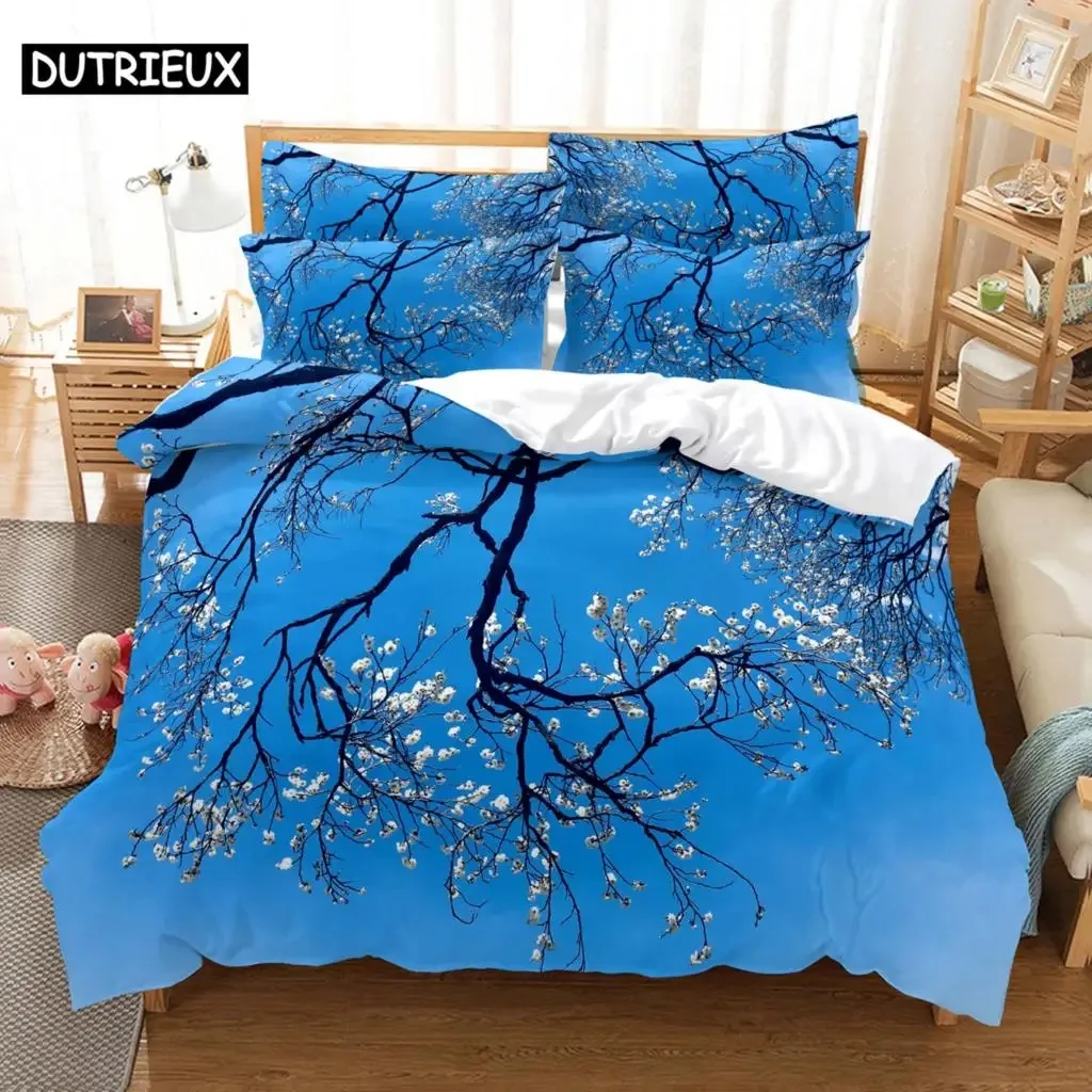 3D HD Flower Quilt Cover Pillow Case Rose Sunflower bed Set Lin Duvet ...