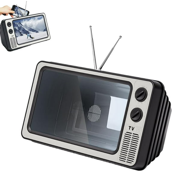 3D HD Mobile Screen Magnifier - Retro TV Shape Foldable Stand, Suitable ...