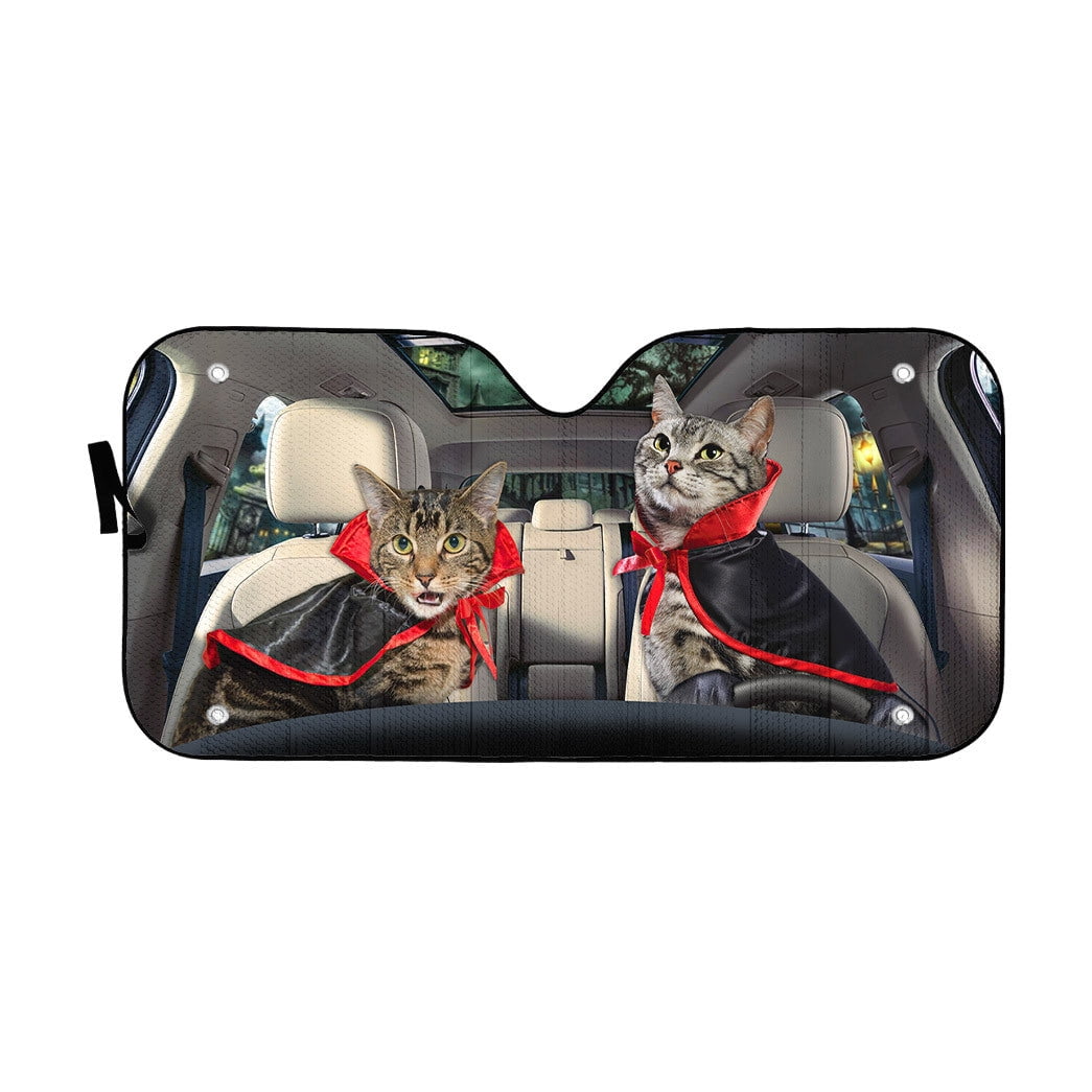 3D Halloween American Shorthair Cats Vampire Car Auto Sunshades ...