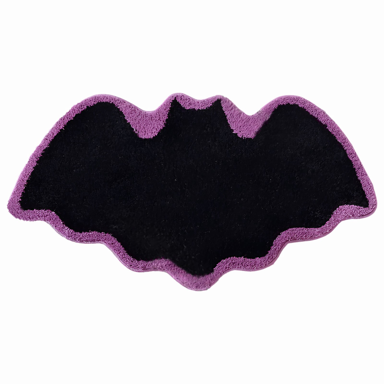 3D Halloween Bat Print Non Slip Door Mat, Purple Soft Velvet Carpet For ...
