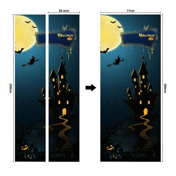 3D Halloween Element Decoration Door Sticker Self-adhesive Removable ...