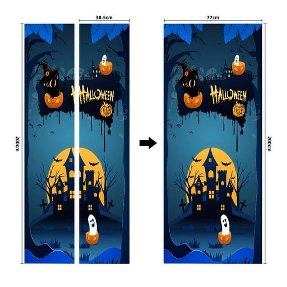 3D Halloween Element Decoration Door Sticker Self-adhesive Removable ...