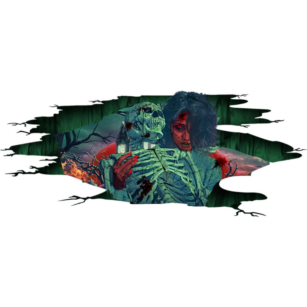 3D Halloween Ghost Hand Bat Scratching the Cracked Floor Scary Wall ...