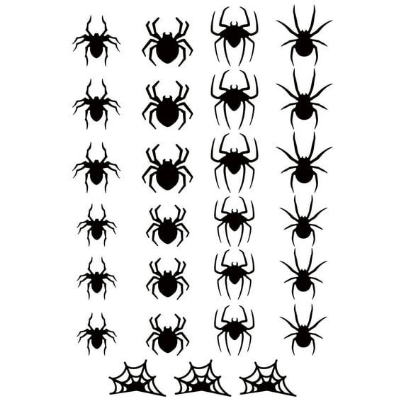 3D Halloween LED Spider Window Stickers - 27pcs Glowing Wall Decoration ...