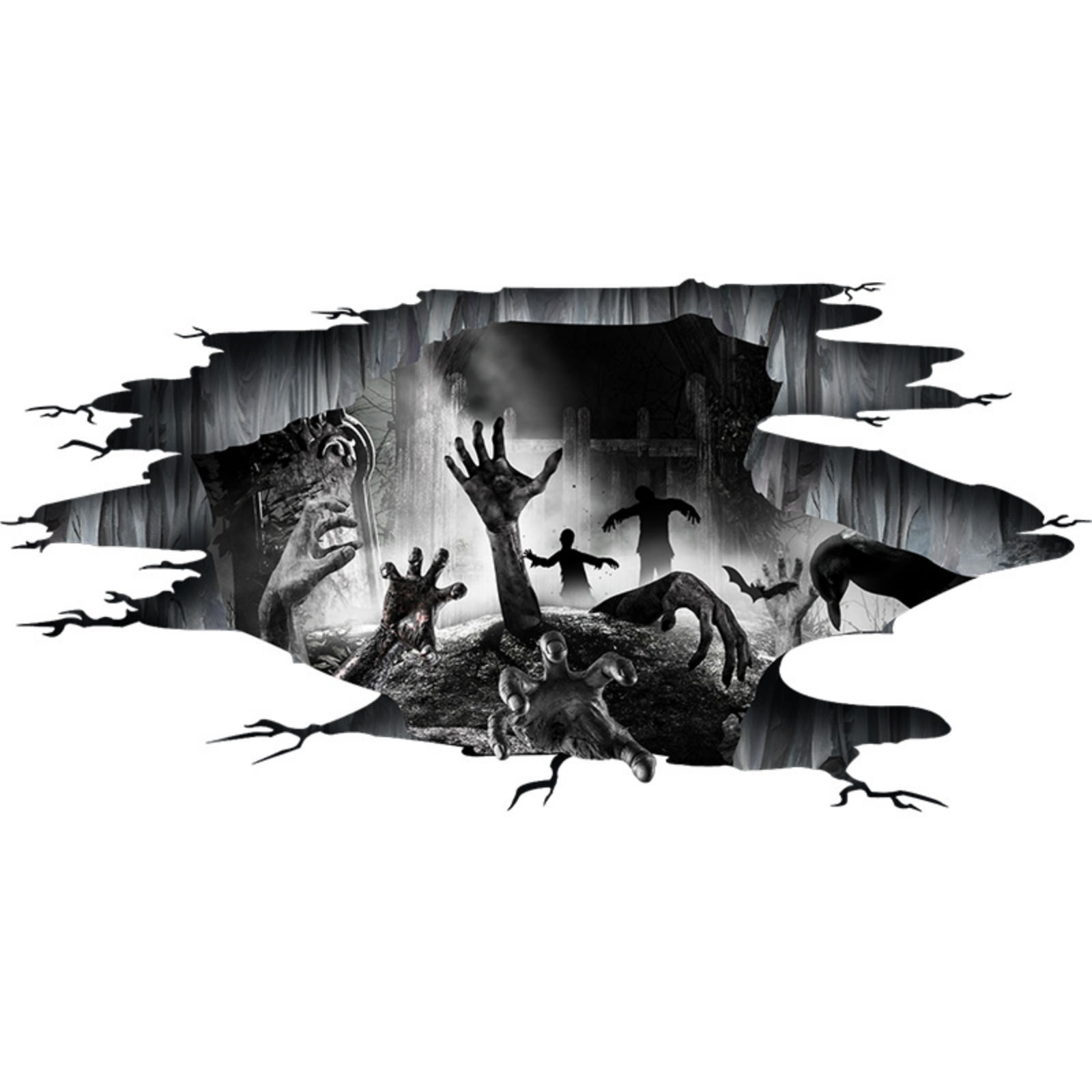 3D Halloween Wall Decals, Ghost Hand Wall Stickers Floor Decals ...