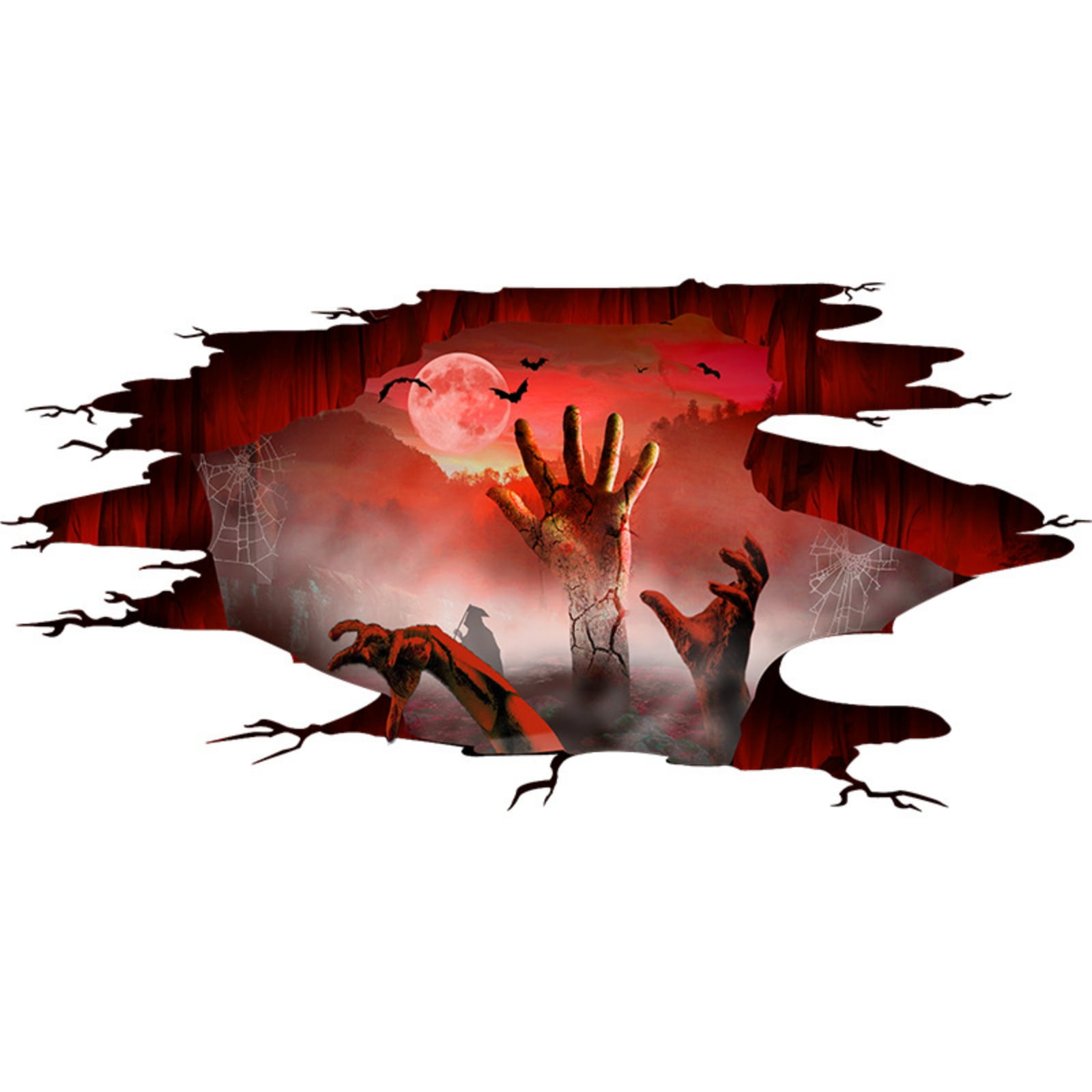 3D Halloween Wall Decals, Ghost Hand Wall Stickers Floor Decals ...