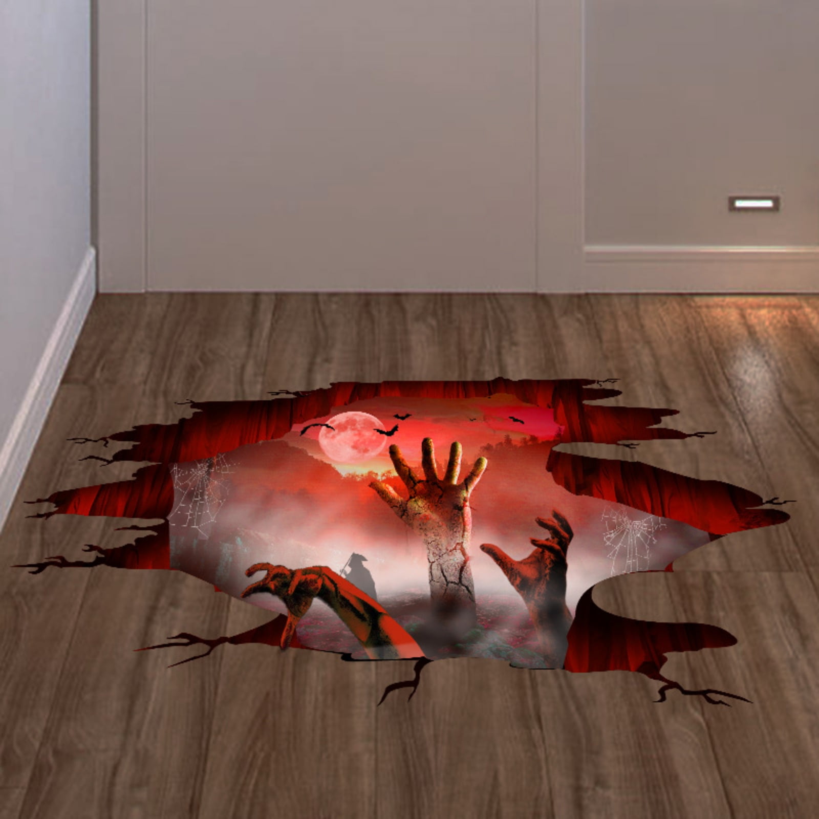 3D Halloween Wall Decals Scary Corpse Wall Decals Peel and Stick Zombie ...