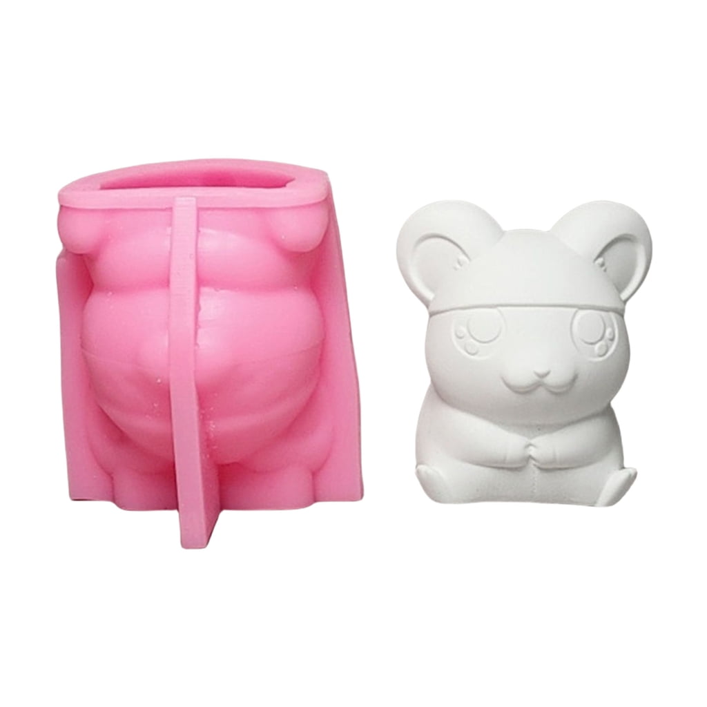 3D Hamster Figurine Silicone Candle Molds Animal Statue Silicone Molds ...