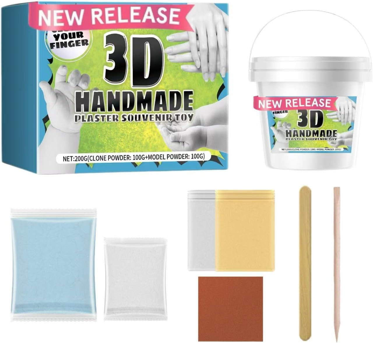 3D Hand & Foot Casting Kit - DIY Plaster Mold Kit for Family Keepsakes ...
