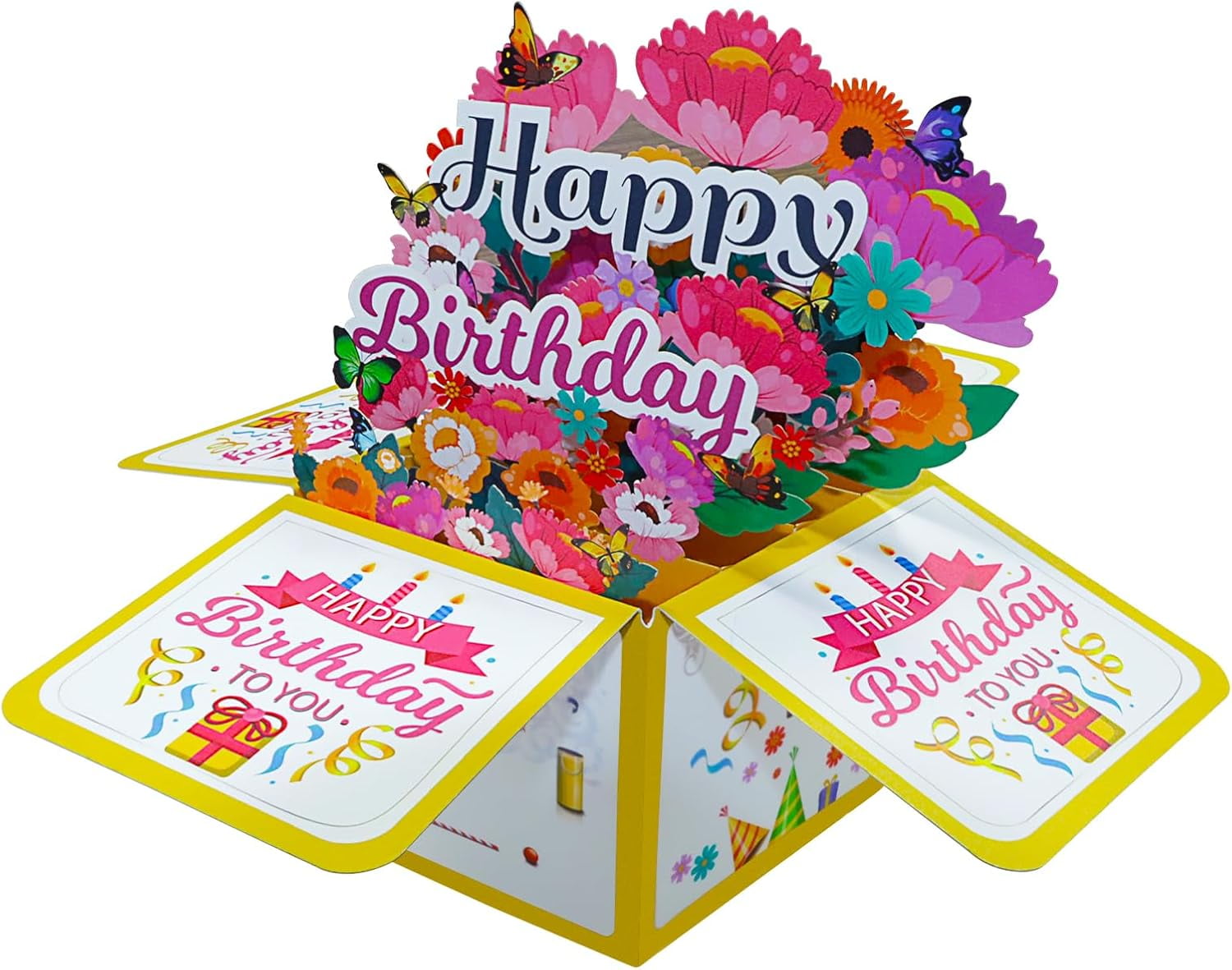3D Happy Birthday Card, Pop-Up Birthday Gift Box with Envelope and ...