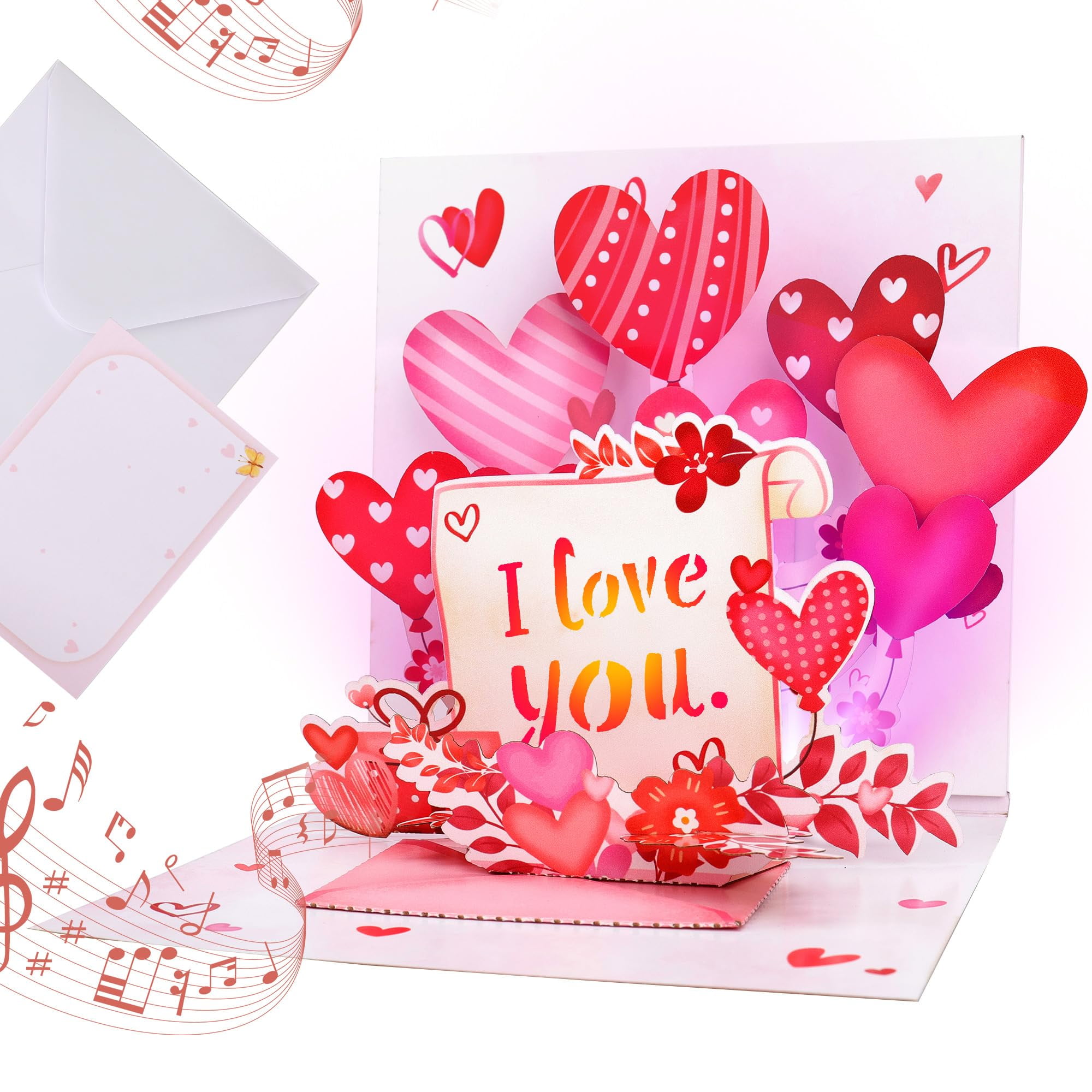 3D Happy Valentine’s Card - Popup Musical Valentine Cards with Light Up ...