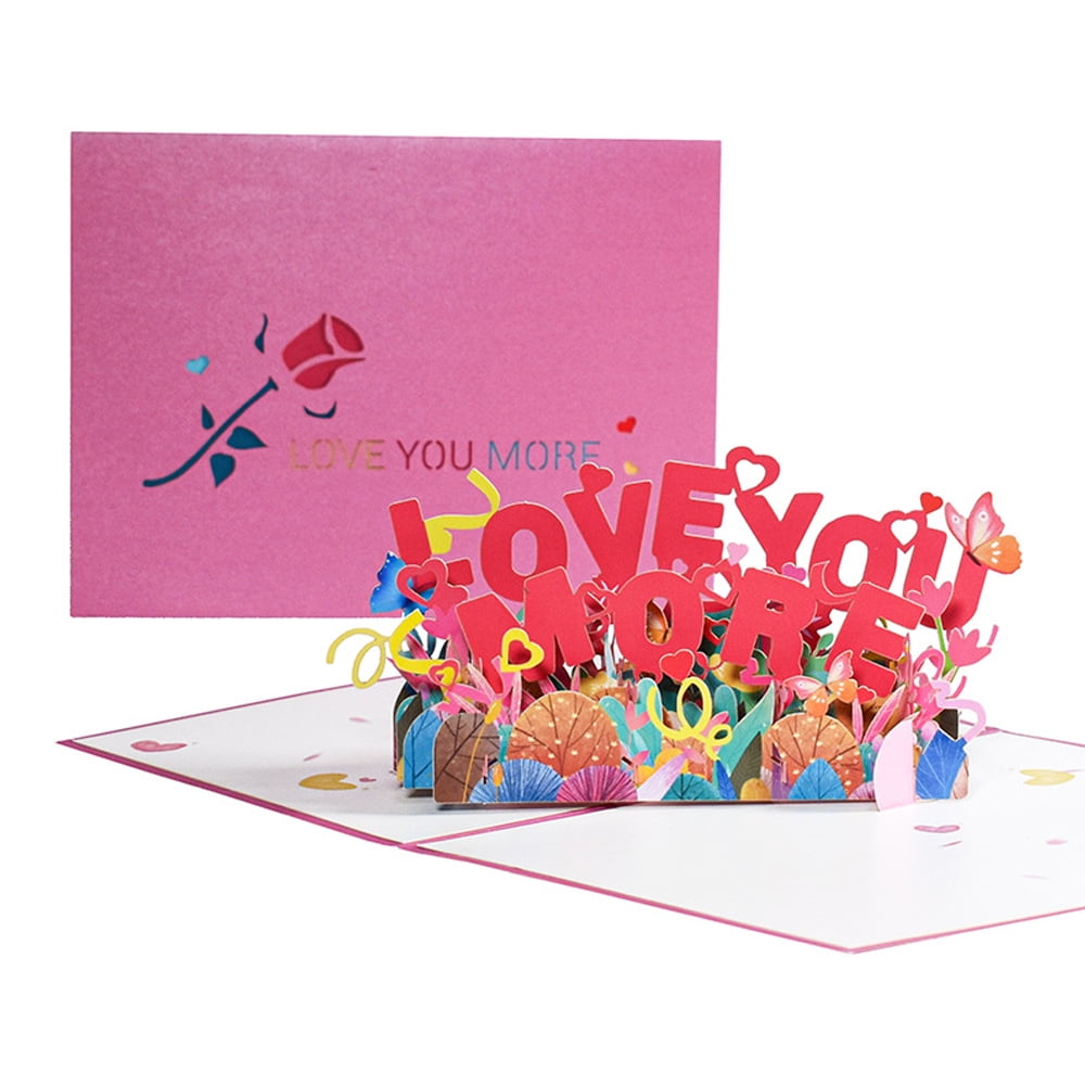 3D Happy Valentines Day Pop Up Card, For Valentines Day - 7.87 x 5.9 ...