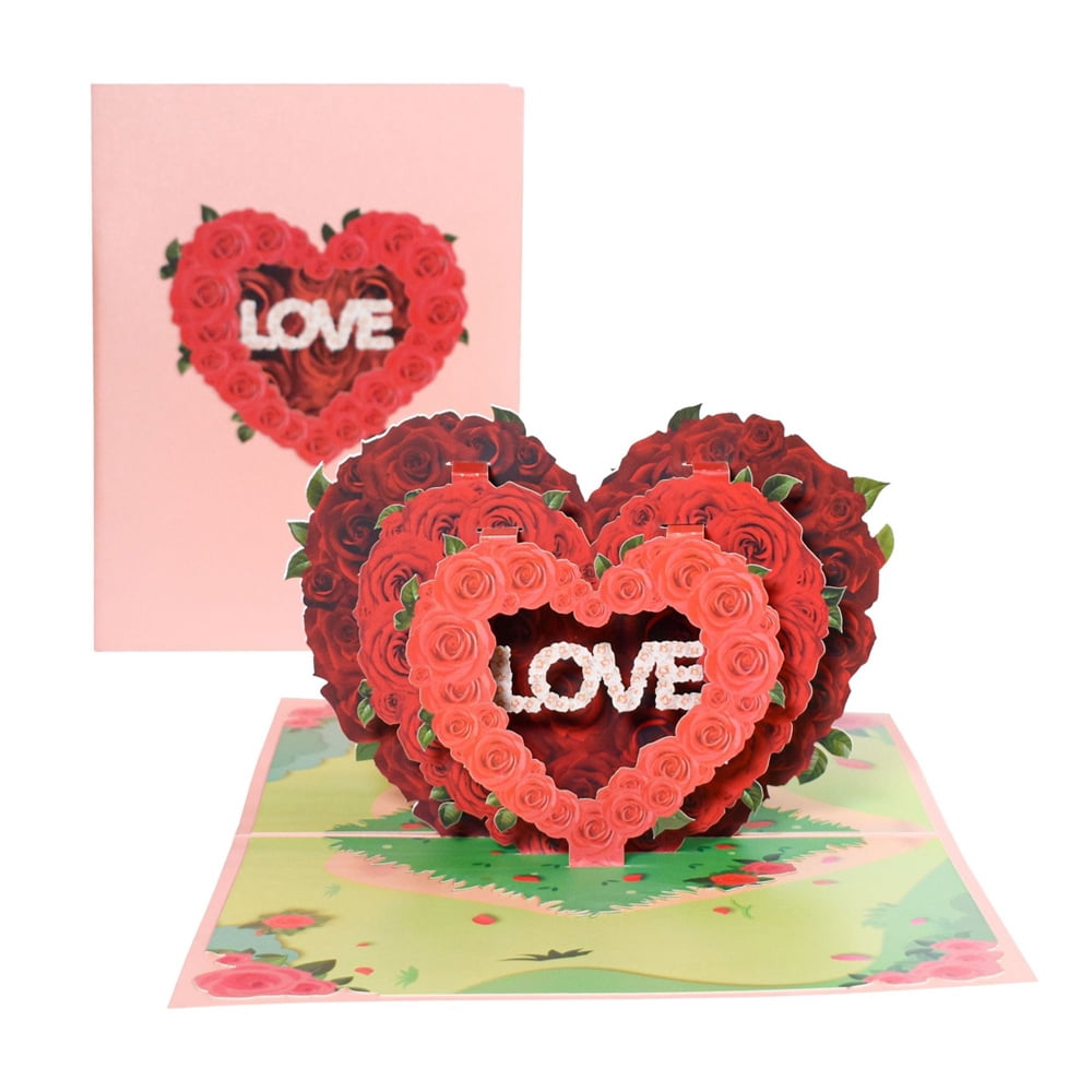 3D Happy Valentines Day Pop Up Card, For Valentines Day - 7.87" x 5.9 ...