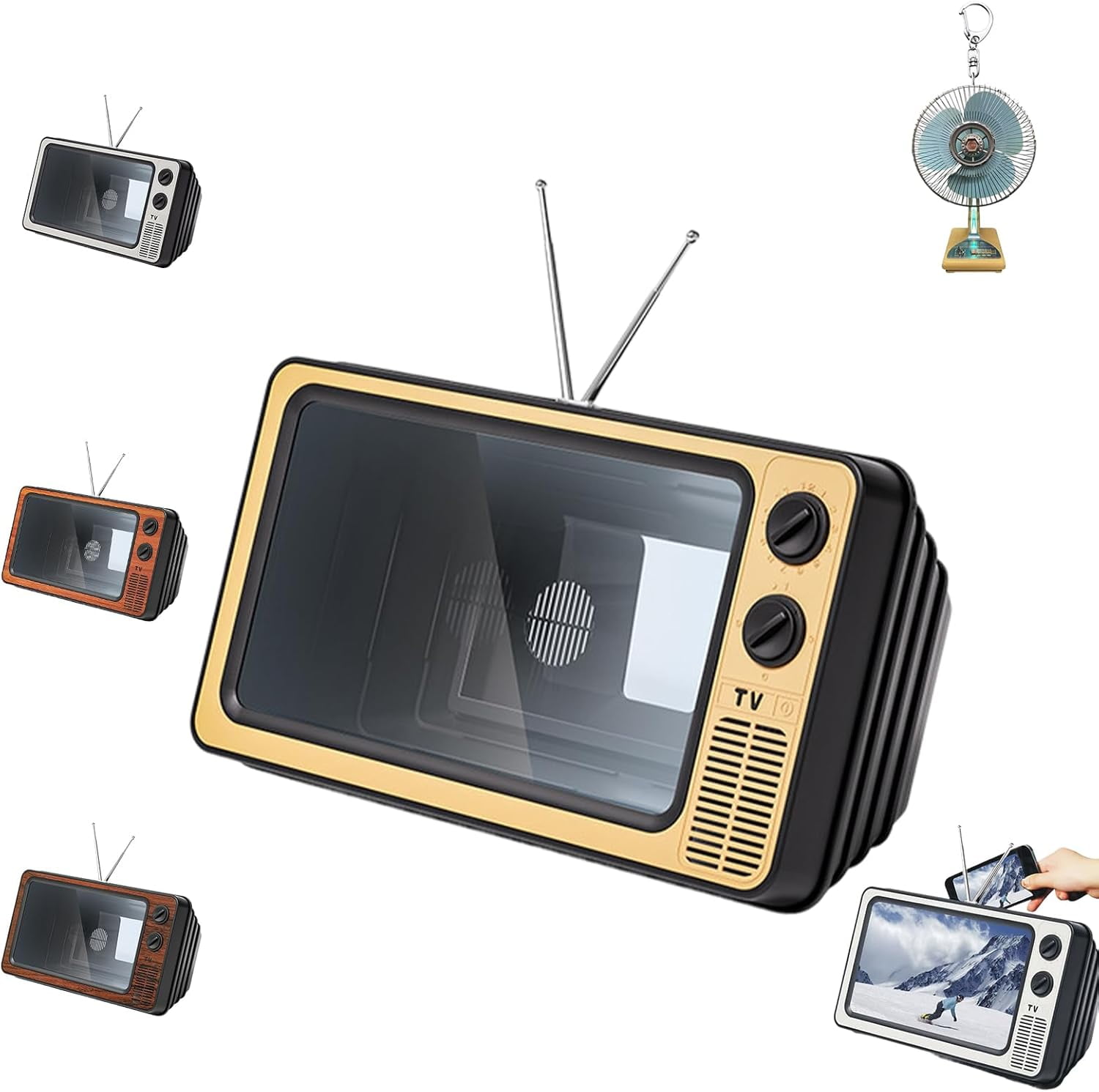 3D Hd Phone Screen Magnifier - Retro Tv Shape, 12" Screen Magnifier ...