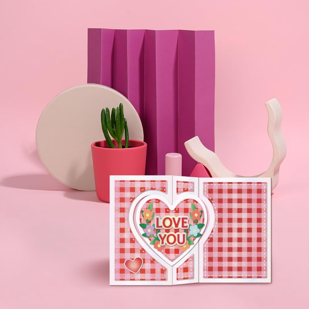 3D Heart Card Cutting Dies for DIY Scrapbooking Photo Album Decorative ...