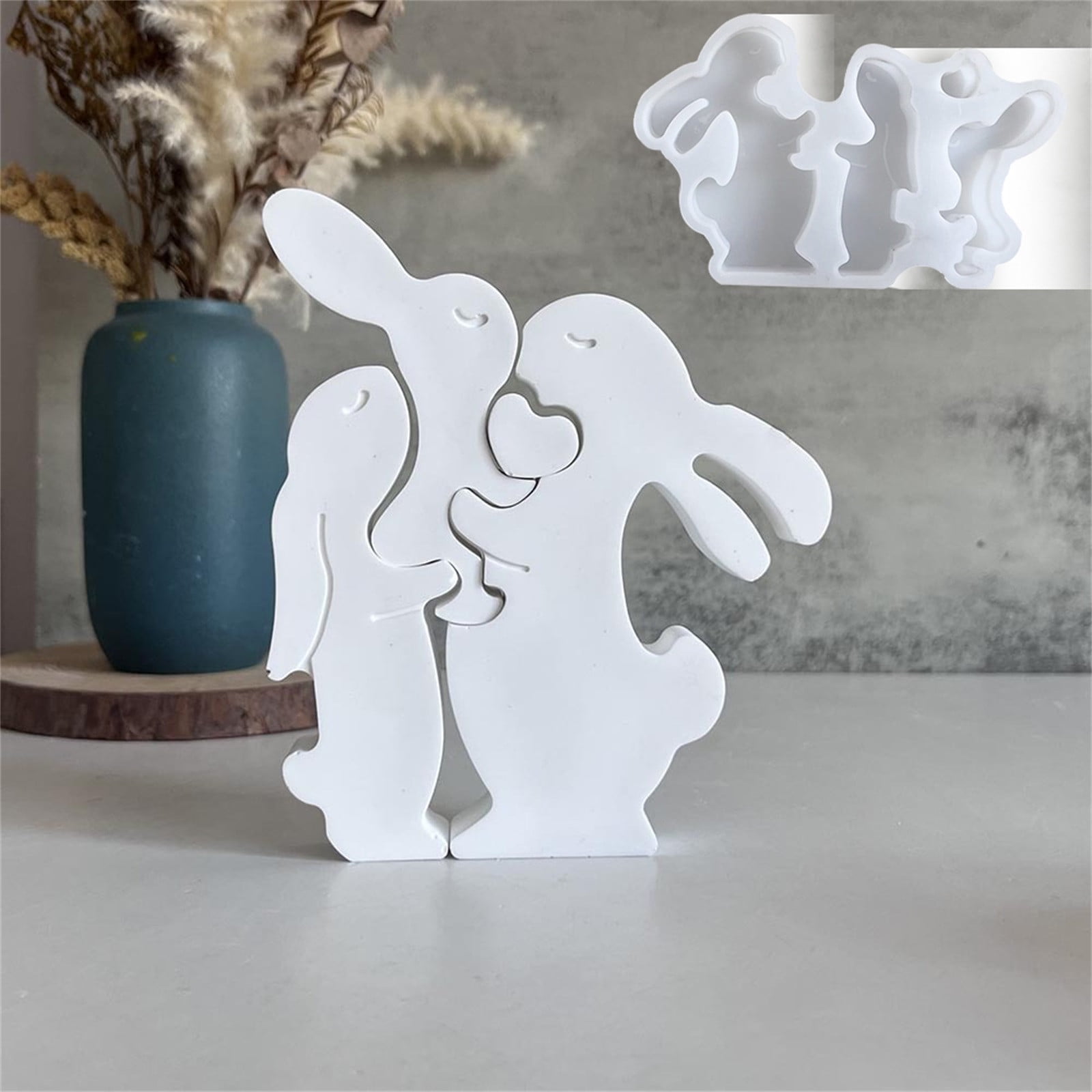 3D Heart-Rabbit Silicone Mold - Spring Decorations Easter Decorations ...