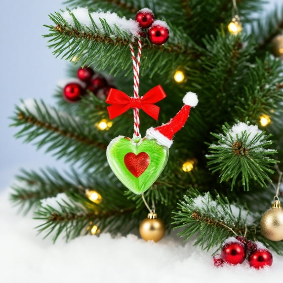 3D Heart Shape Christmas Ornament Set, Love Theme Decor for Holiday ...