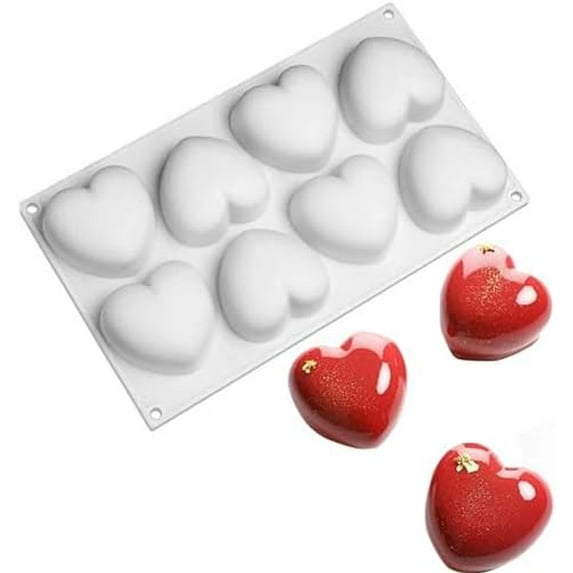 3D Heart Silicone Molds for Baking Mousse Cake, 3D Silicone Baking Mold ...