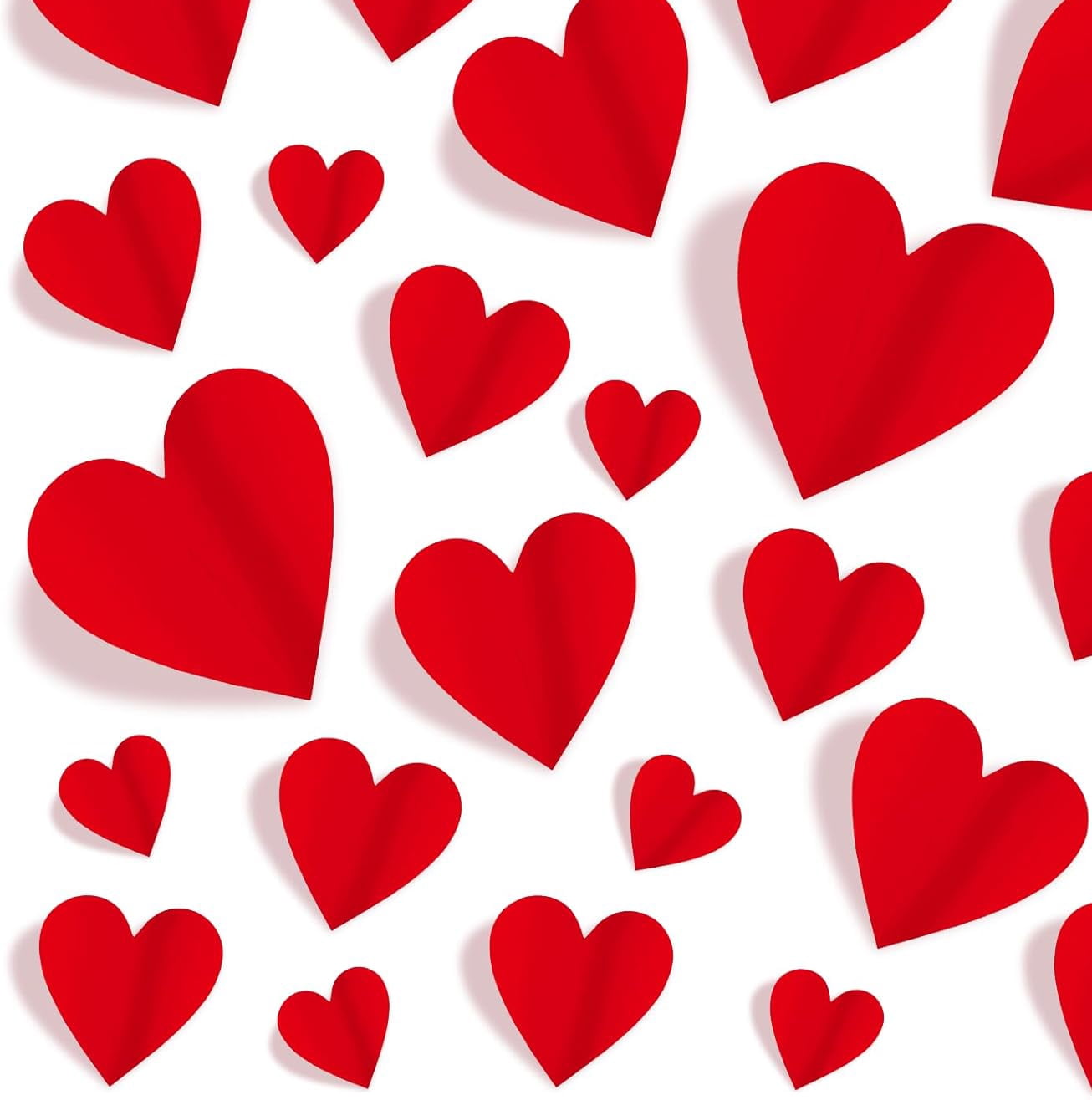 3D Heart Wall Stickers for Valentine’s Day, Romantic Red Heart Decals ...