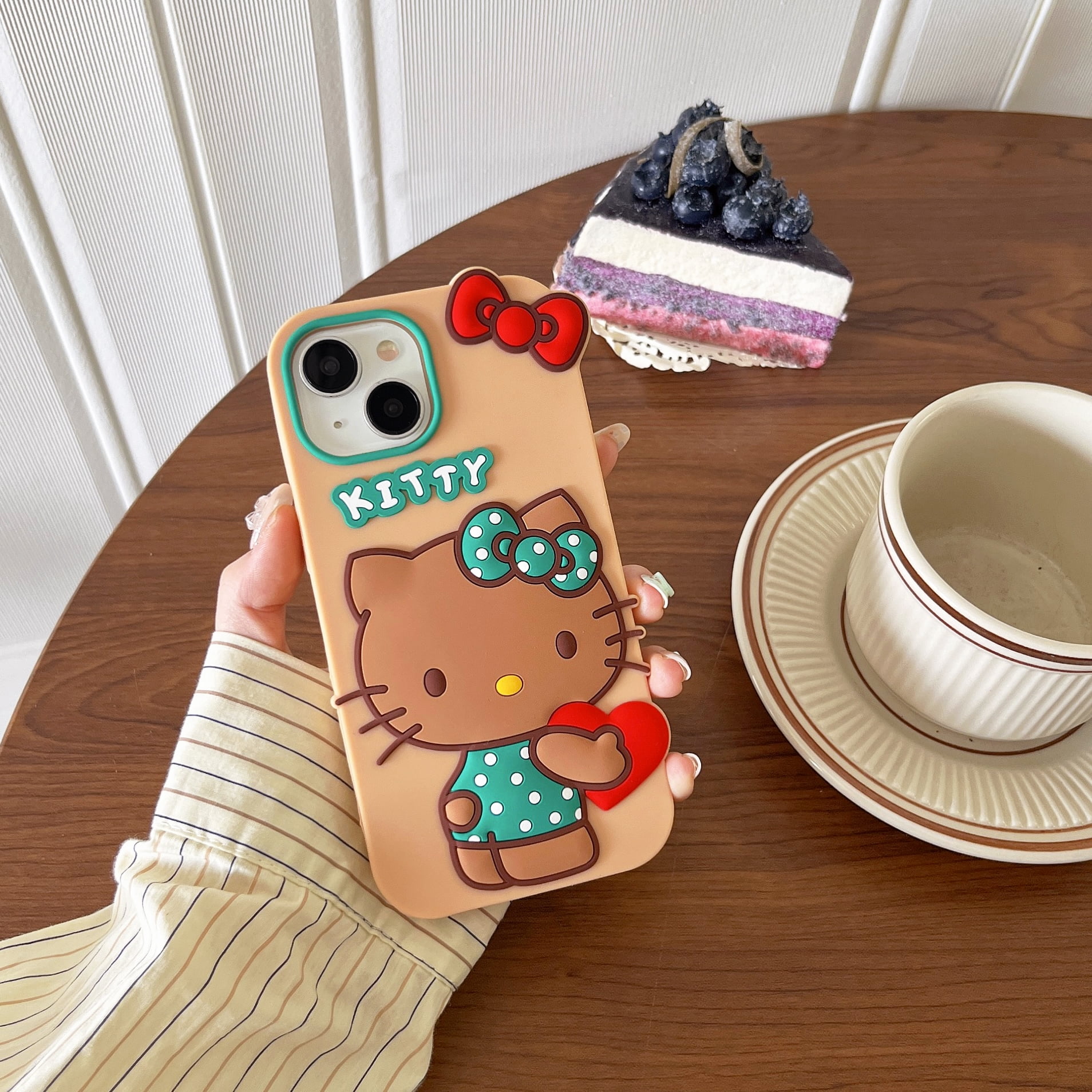 3D Hello Kitty Cartoon Bow kawaii Case For iPhone 16 15 14 13 Pro Max ...