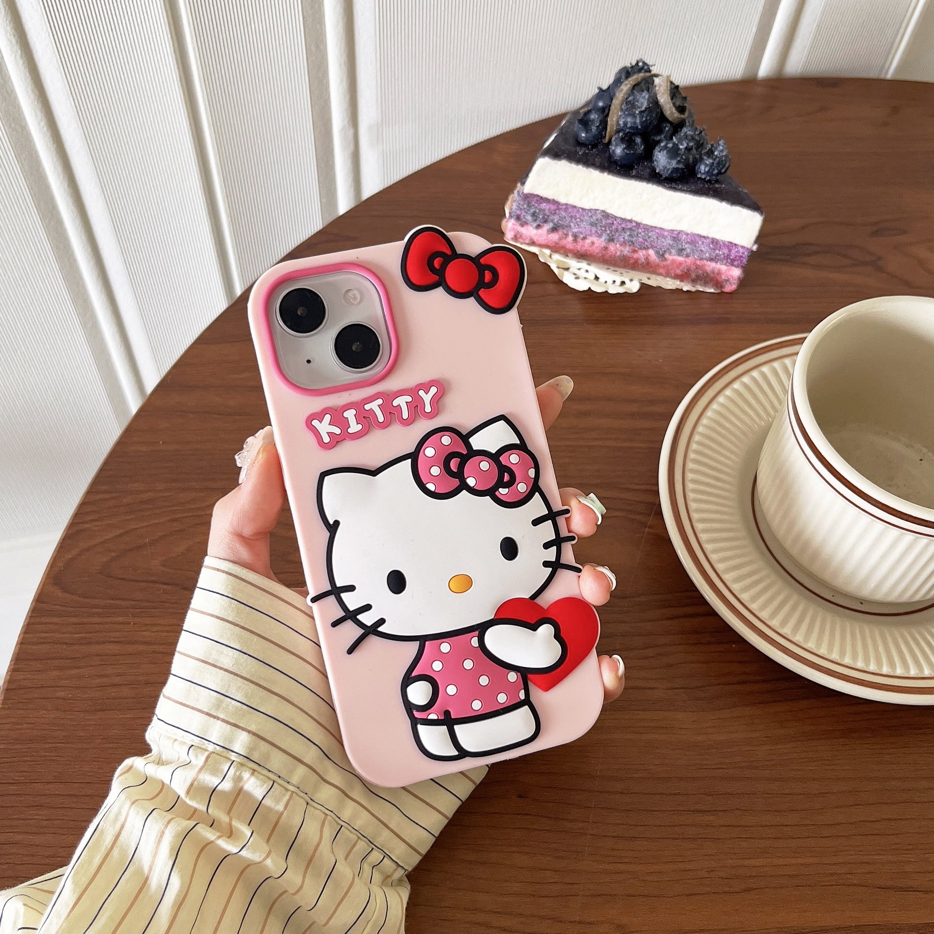 3D Hello Kitty Cartoon Bow kawaii Case For iPhone 16 15 14 13 Pro Max 11 12 XR XS MAX 67 8 Plus ...
