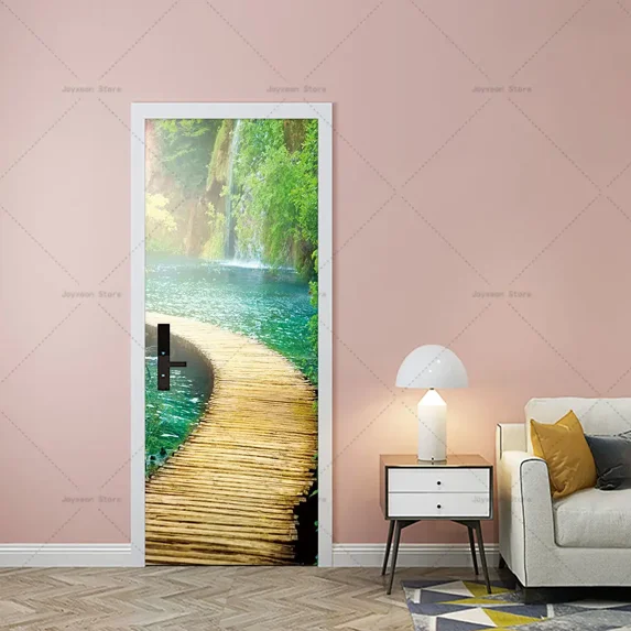 3D High Resolution Door Sticker Customizable Size Landscape Poster PVC ...