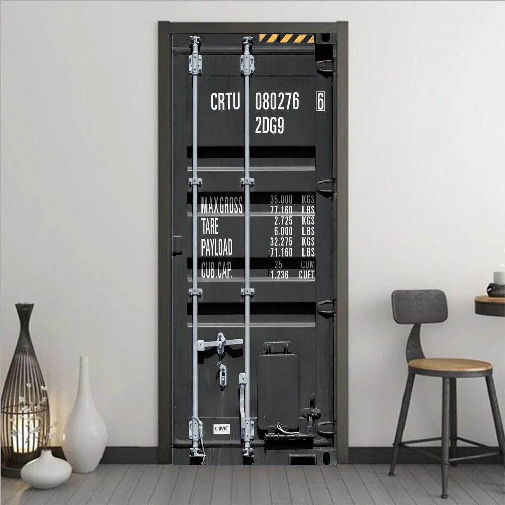 3D High Simulation Container Door Seriesr Stickers Wallpaper Industrial ...