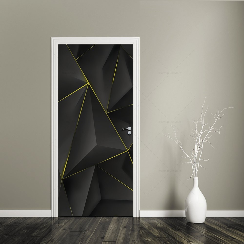3D High-end Door Stickers House Home Decoration DIY Art Wallpaper Door ...
