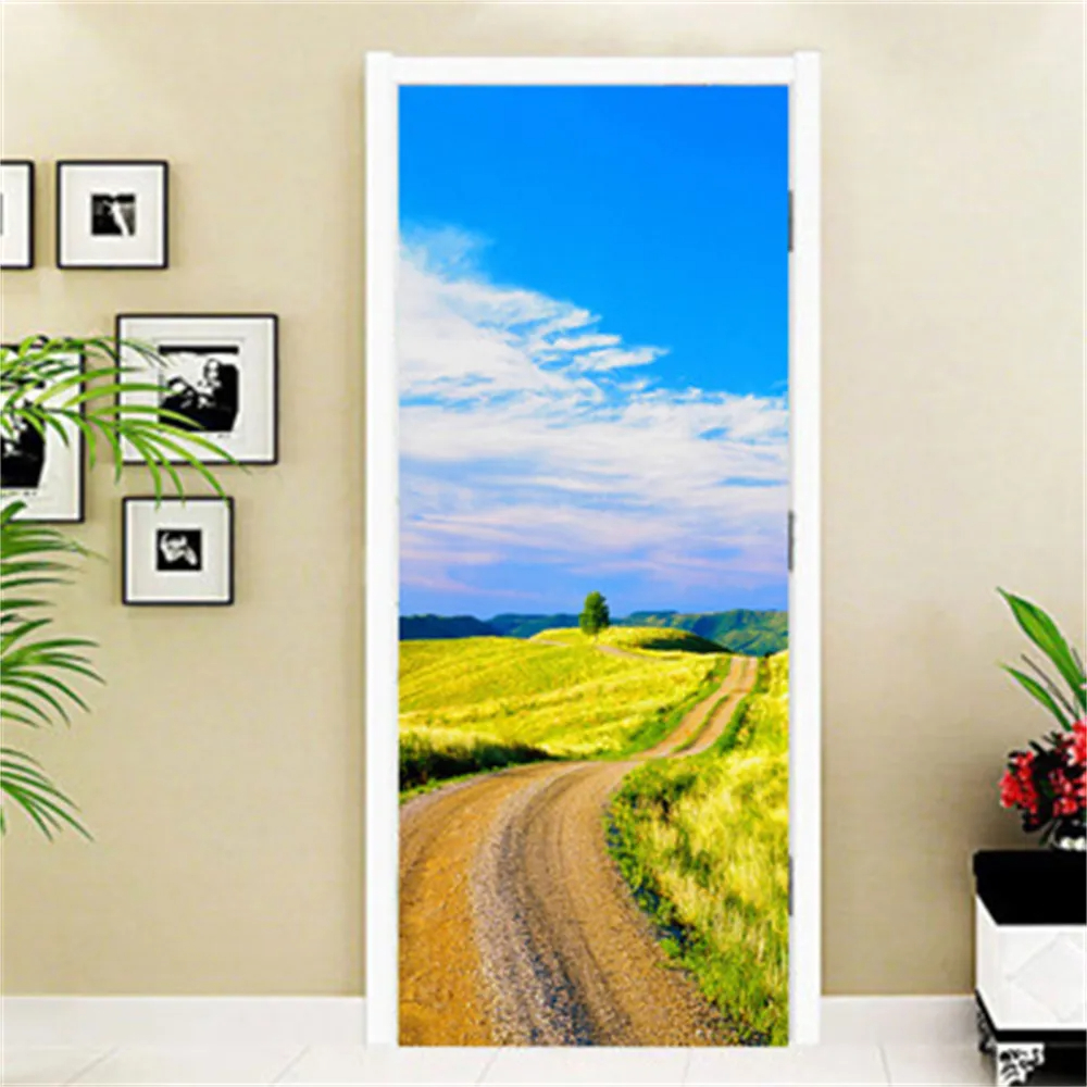 3D Highway Door Sticker Dazzling Sunshine Wallpaper Decal Natural ...