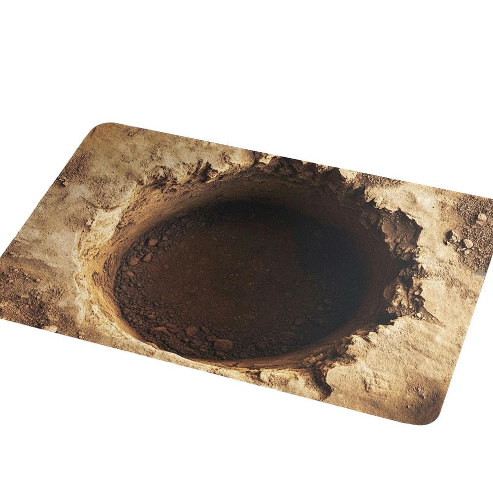 3D Hole Illusion Rug Realistic Cave Floor Rug Unique Optical Illusion ...