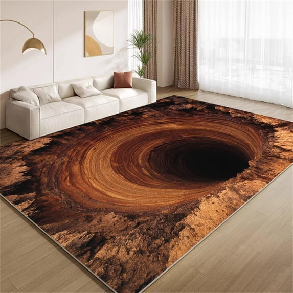 3D Hole Optical Illusion Area Rugs, Vortex Cave Pattern Carpet ...