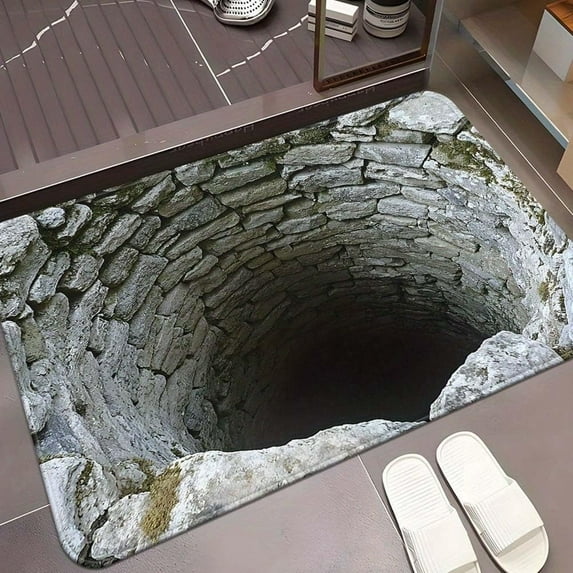 3D Hole Rug, Rugs That Look Like a Hole, Trap Optical Illusion ...