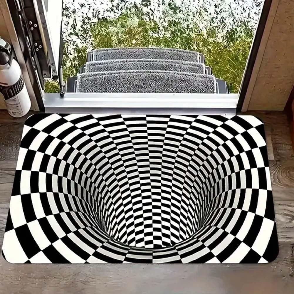 3D Hole Rug, Rugs That Look Like a Hole, Trap Optical Illusion ...