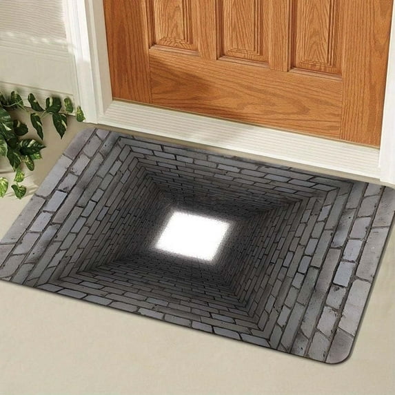 3D Hole Rug, Rugs That Look like a Hole, Trap Optical Illusion Bottomless Non-slip Doormat for ...