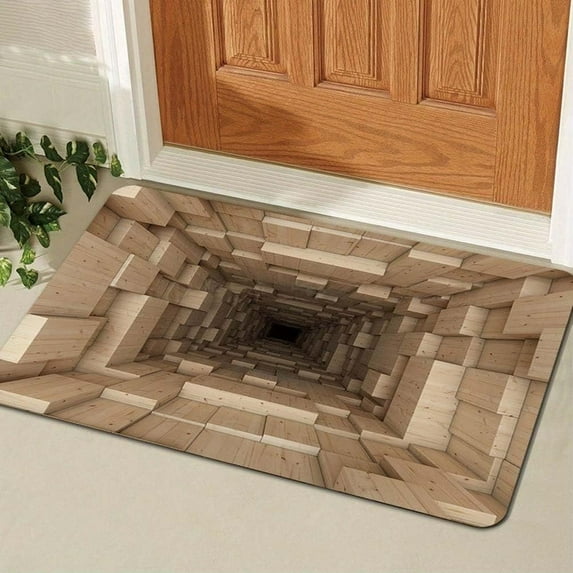 3D Hole Rug, Rugs That Look like a Hole, Trap Optical Illusion Bottomless Non-slip Doormat for ...