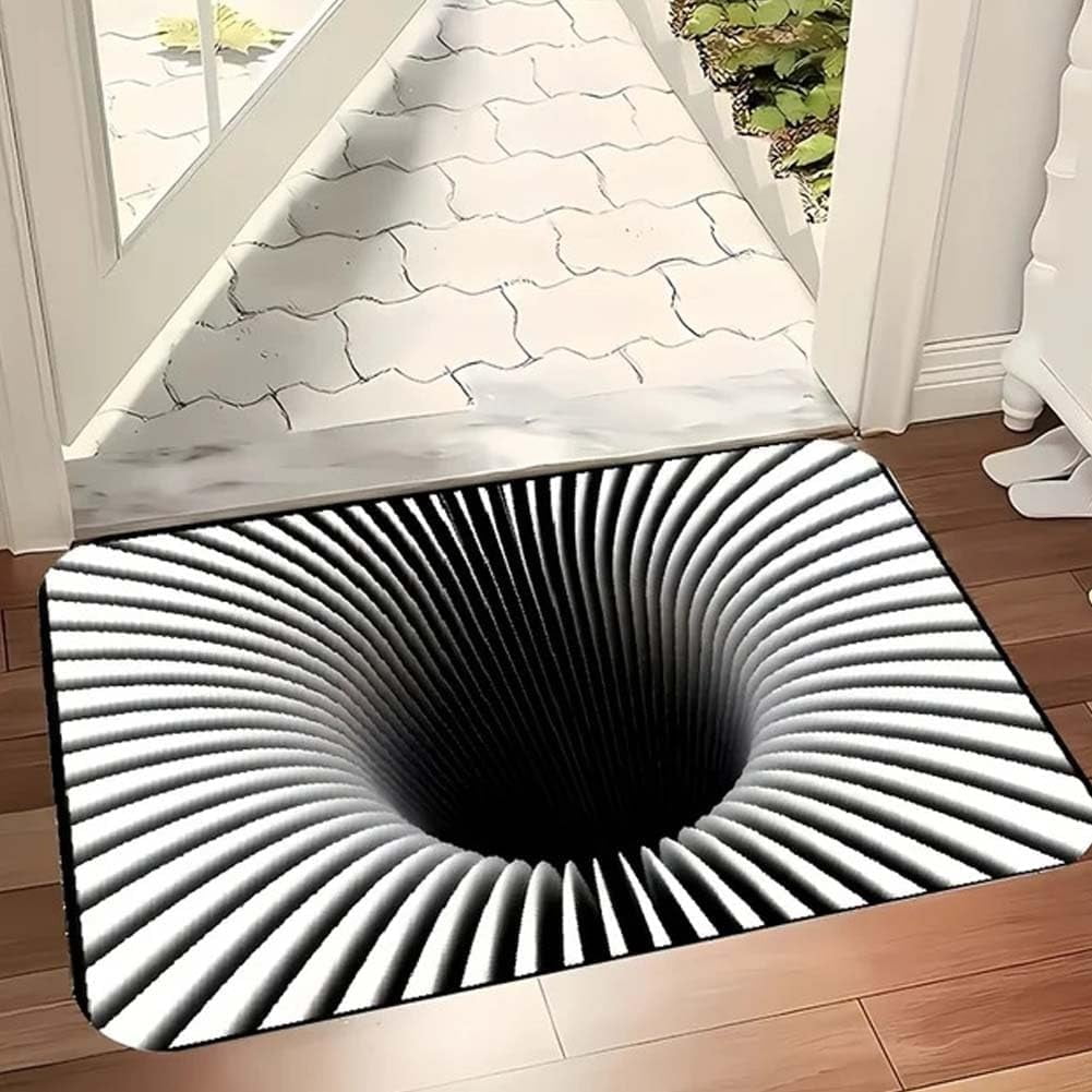 3D Hole Rug, Rugs That Look Like a Hole, Trap Optical Illusion Bottomless Non-Slip Doormat for ...